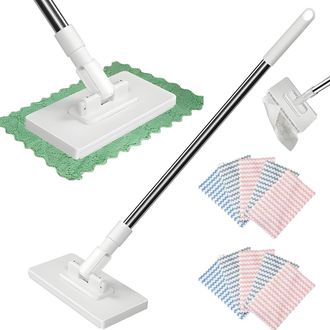 Generic Mini Mopp Mit Automatischen Tuchwechsel, Minimopp Mit Tuchwechsler, Mini Mop Mit 10 T&uuml;chern Und Feststellbarem Kopf, Freih&auml;ndiges Wischen Dank Langem 