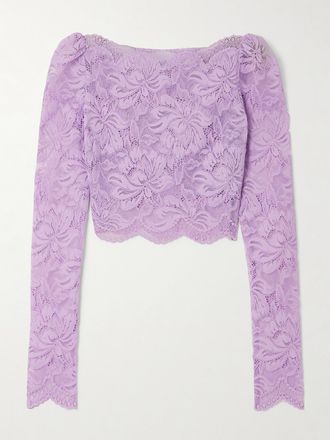Paco Rabanne Haut Raccourci En Dentelle Guipure - Violet