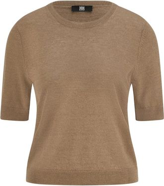 Riani Femme, Pulls, Brun, Taille: 42 FR Top Tricot&eacute; en Lin et Viscose