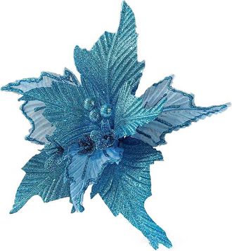 Generic Weihnachten Glitzer Manuell Weihnachtsstern Blumen, Poinsettia Weihnachtsblume Glitzernde f&uuml;r Weihnachtsbaum Dekorationen, Weihnachtsdeko, Christbaumk
