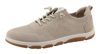 Mustang Jeans Slip-On Sneaker MUSTANG SHOES Sue, Damen, Gr. 37, sand, Lederimitat, Textil, Schuhe, Freizeitschuh, Halbschuh, Slipper mit Logoschriftz&uuml;gen
