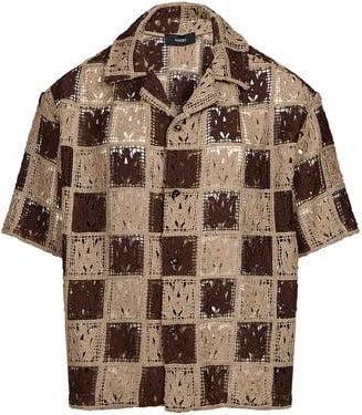 Amiri Chemise en crochet &agrave; carreaux