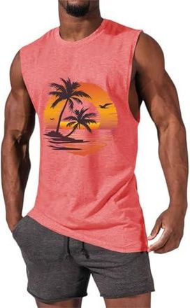 Generic D&eacute;bardeur pour homme - Sans manches - Confortable - Pour la plage, le bodybuilding, le bodybuilding - T-shirt fonctionnel hawa&iuml;en - V&ecirc;tement sans manc