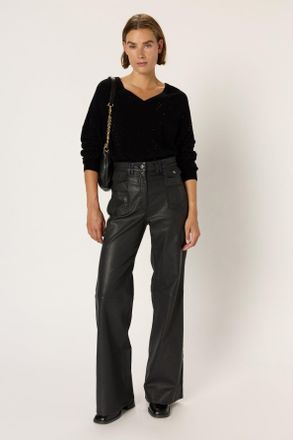 Gerard Darel Pull V en laine &agrave; strass - EDWIGE - Noir