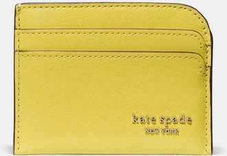 Kate Spade New York Kate Spade Devin Gl&auml;nzendes Kartenetui f&uuml;r Frauen in Limettengr&uuml;n | LEDER