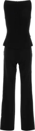 Self Portrait Womens Black Wool Jumpsuit Tute Tracksuits