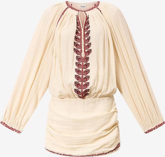 Isabel Marant Robe Ludy - Femme - Beige-red - Taille34 - Marant &Eacute;toile - Collection &Eacute;t&eacute; Femme - Nouvelle Collection Capsule High Summer