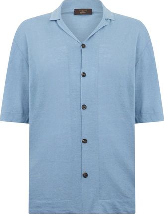 Slowear Slowear, Homme, Chemises, Bleu, Taille: M Chemise &agrave; Manches Courtes en Lin et Coton