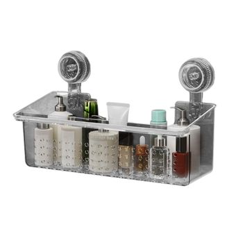 Generico Aufbewahrungsregal mit : Badregal ohne Bohren, Organizer-Tablett montiert mit stabilem Saugnapf, einfache Installation, langer Schwanz f&uuml;r