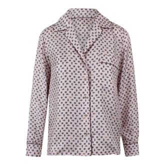 Max Mara Femme, Blouses et Chemises, Rose, Taille: 38 FR Shis chemise semi-ajust&eacute;e en soie imprim&eacute;e