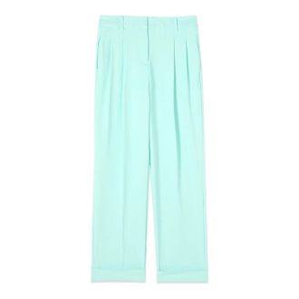 Oltre Krepphose mit Bundfalten - - Trousers - Damen - Gr&uuml;n - XS