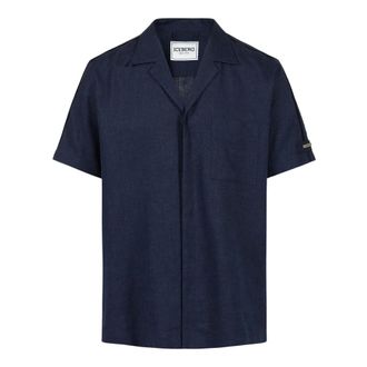 Iceberg Homme, Chemises, Bleu, Taille: 2XL T-shirt &agrave; Manches Courtes Tissage Diagonal