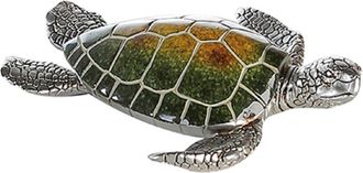 Casablanca Schildkröte Josie Poly,grün/Silber L.10cm