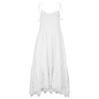 HUGO BOSS Maxikleid f&uuml;r Damen (Wei&szlig; bedruckt)