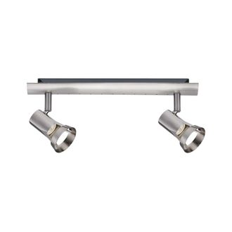 Paulmann 66699 Spotlight Teja max 2x10W GU10 Nickel satiniert 230V Metall Deckenleuchte Lampe LED Deckenlampe ohne Leuchtmittel Deckenstrahler