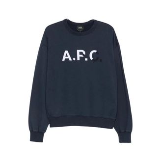 A.P.C. Sweatshirt mit Logo-Print - - Sweatshirts & Hoodies - Herren - Blau - XL