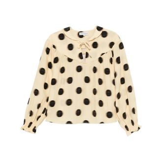 Stine Goya Sgt220 2526 Dots Bluse - - Blouses & Shirts - Damen - Beige - S