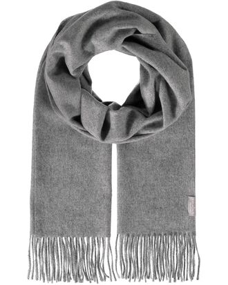 Fraas Kaschmir Schal 42 x 190 cm - Stola aus 100% reinem Kaschmir f&uuml;r Damen - einfarbige Stola - W&auml;rmend und Hautfreundlich Grau