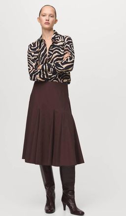 Mango Chemise droite imprim&eacute;e noir - Femme - XS - MANGO