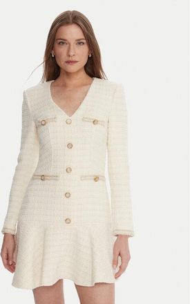 Guess Coctailkleid 5BGK36 7394A Écru Regular Fit