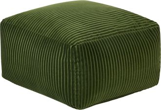 Beliani Pouf Sitzpouf Sitzhocker Cord grün 50 x 50 cm Quadrat Modern Skandi Mukki