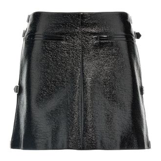 Courr&egrave;ges Mini Multi Sangle Vinyl Rock - - Skirts - Damen - Schwarzk - S