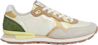 Pepe Jeans London Damen Brit Print W Sneaker, Weiß (Weiß), 7