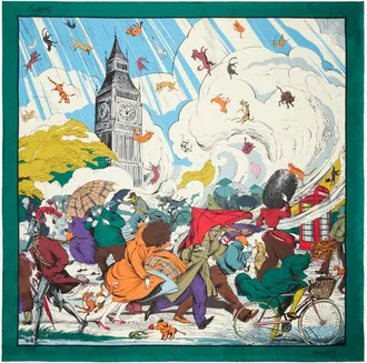 Burberry Seidenschal mit Raining Cats and Dogs-Print