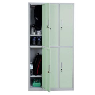 Mendler Schlie&szlig;fach Boston T829, Schlie&szlig;fachschrank Wertfachschrank Spind, Metall 6 F&auml;cher - gr&uuml;n