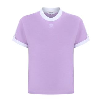Versace Femme, Tops, Violet, Taille: 40 FR T-shirt en coton lavande