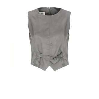 Maison Margiela Graues Viskose-Gilet mit Riemen-Details - - Suits - Damen - Grau - S