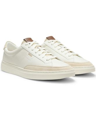 HUGO BOSS Sneaker Kieran Tenn aus Nappaleder mit Veloursakzenten in