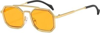 Generic Lunettes De Soleil Conduite En M&eacute;tal For Hommes Et Femmes, Sport Vacances Plein Air(Yellow)