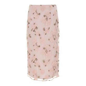 Rotate Rotate Birger Christensen, Femme, Jupes, Rose, Taille: 36 FR Sequined Midi Skirt