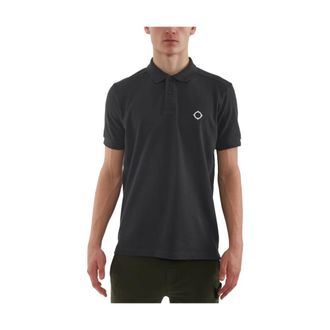 Mastrum Schwarzes Pique Polo Shirt Kurzarm - - Tops - Herren - Schwarzk - S