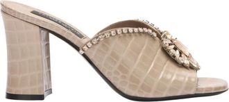 Philipp Plein Mid-Heel Plateau-Sandalen Broche Cocco - - Shoes - Damen - Beige - 41 EU