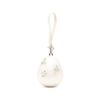 Simone Rocha Beaded Bow Pearl Crossbody Micro Egg Bag - - Bags - Damen - Wei&szlig; - ONE SIZE