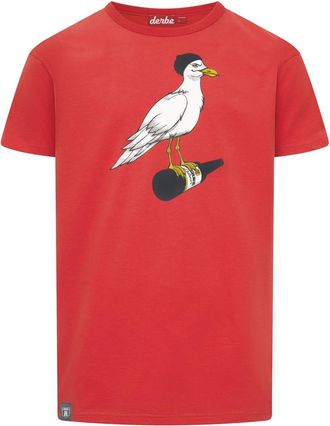 Derbe Herren Rundhalsshirt T-Shirt Sturmm&ouml;we, Farbe:Rot, Artikel:-030/010 red/Navy, Gr&ouml;&szlig;e:XL