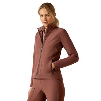 Ariat Womens Boreas Full Zip Sweatshirt Long Sleeve in Marron, Size X-Large, by Ariat