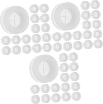 Amosfun 60 Stk Bambus-und Holz deckel Silikons topfen siegelring dichtungsringe Einmachgl&auml;ser &Ouml;sen versch&uuml;tten Mini Draht das Kabel D&uuml;bell&ouml;cher zur Befestigun