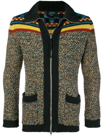 Jean Paul Gaultier mixed pattern cardigan - Jaune