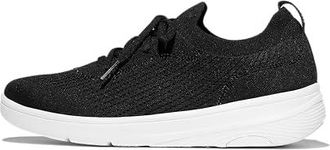 FitFlop Femme Super-q Crystal-Trim Knit Slip-on Laced Sneakers Basket, Noir, 39 EU