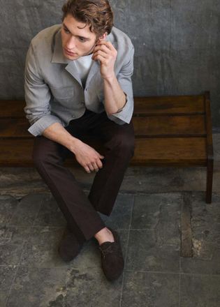 Mango Mocassins driver en daim cordons marron - Homme - 39 - MANGO MAN