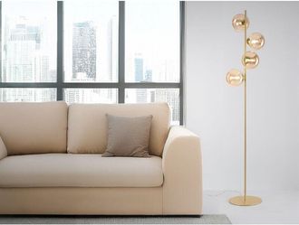 Fan Europe Ausgefallene Stehlampe HONEY Gold - Glaskugeln Bernstein H&ouml;he 160cm