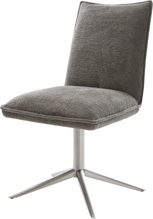 DELIFE Esszimmerstuhl Lelio-Flex Fu&szlig;kreuz Edelstahl Boucl&eacute; Soft Schlamm 360&deg; drehbar Wippfunktion Taschenfederkern
