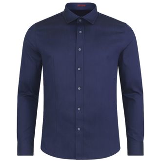 Ted Baker Crotone Herren Hemd in Marineblau mit Fischgr&auml;tmuster