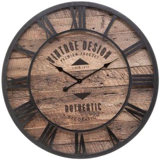 Atmosphera Horloge D80 m&eacute;tal et bois Oscar Atmosphera