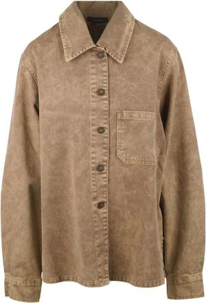 ottod'Ame Femme, Blouses et Chemises, Brun, Taille: 38 FR Denim Chemises