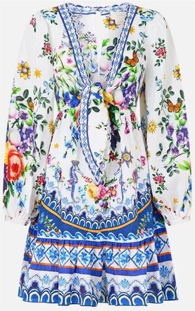 Camilla Femme, Robes, Blanc, Taille: 40 FR Courte Robe Blousante &agrave; sur le Devant