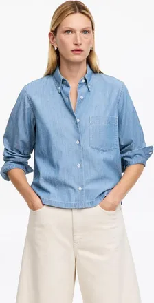 Arket Hemd Aus Baumwoll-Chambray -Blau